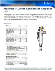Klystrons for Medical & Scientific Applications-Industrial - Stellant