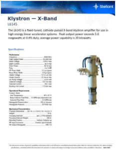Klystrons for Medical & Scientific Applications-Industrial - Stellant