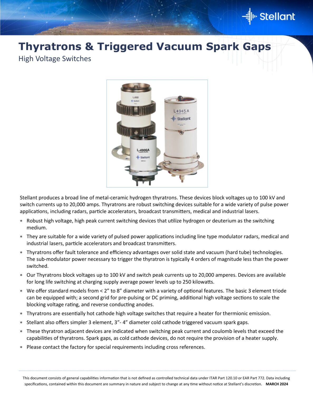 Thyratrons Medical & Scientific Applications - Stellant